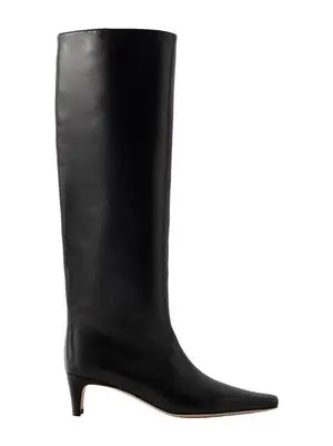 Staud Wally Leather Knee Boots - Black