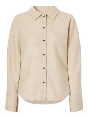 Ossou Ridge Wool Woven Shirt - Neutrals