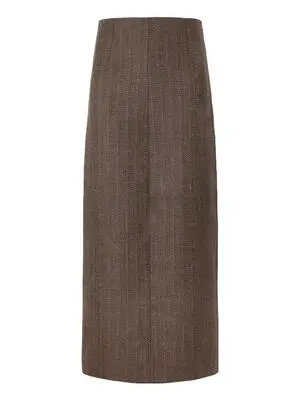 MAISON MARGIELA Wool-herringbone Midi Skirt
