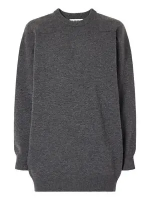 JIL SANDER Padded Wool-blend Sweater - Gray