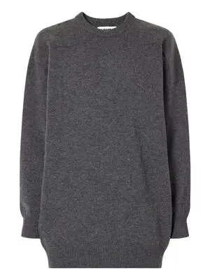 JIL SANDER Padded Wool-blend Sweater - Gray