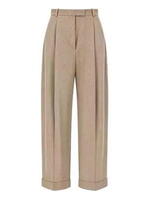 Hugo Tornara Relaxed-fit Trousers In Textured Stretch Fabric - Neutrals