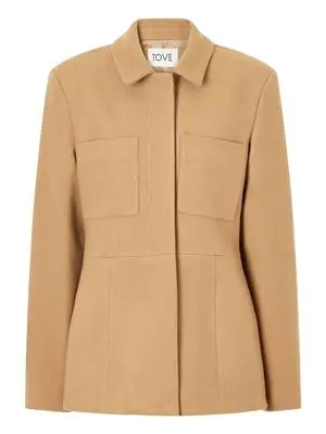 Tove Eton Paneled Wool And Cashmere-blend Felt Jacket Camel