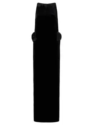 SELF-PORTRAIT Bow-detailed Embellished Velvet Maxi Dress - Black