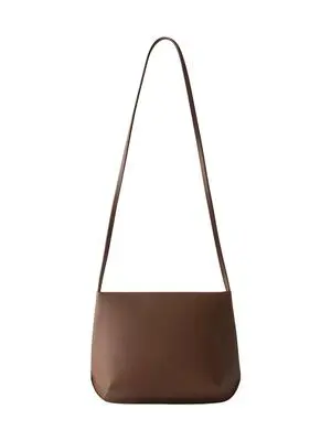 FANE Loge Leather Shoulder Bag Chocolate