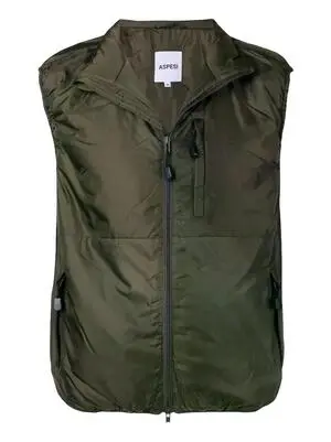 Aspesi Jil Zip-up Gilet - Green