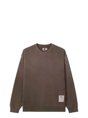 Izzue Distressed Logo-patch Sweatshirt - Brown