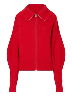 Givenchy Wool And Cashmere-blend Zip-up Cardigan - Red