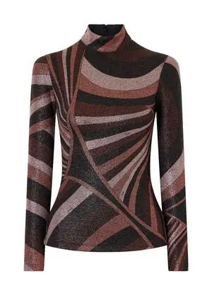 Emilio Pucci Printed Stretch-jersey Turtleneck Top - Multi