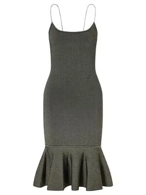 Jacquemus La Robe Maille Pina Knitted Midi Dress - Gray