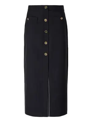 Thom Browne Cotton-blend Midi Skirt - Black