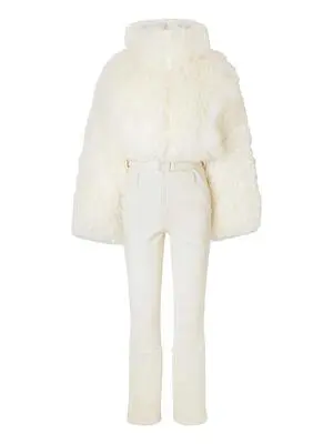Cordova Nozawa Shearling And Shell Ski Suit - Ecru