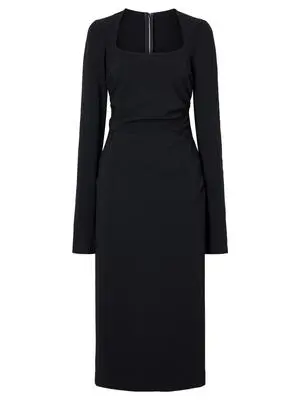 Dolce & Gabbana Ruched Stretch-jersey Midi Dress - Black