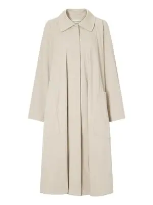 NOUR HAMMOUR Jane Graceful Pleated Cotton-blend Coat