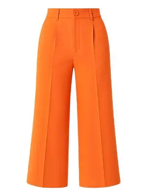 CONQUISTA High-waisted Culotte Pants With Pleats - Orange