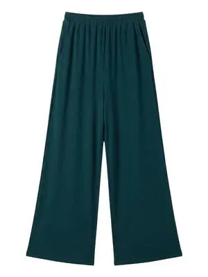 LOUCHE Miller Wide Leg Jersey Trouser - Forest Green Green