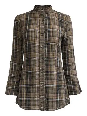 CONQUISTA Classic Plaid Button-front Shirt - Brown