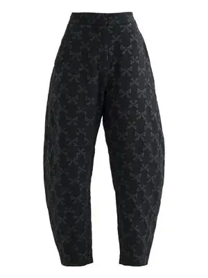 LOUCHE Sutton Bow Jacquard Barrel Trousers - Black