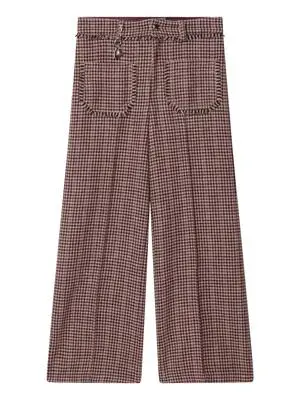 CHLOÉ Brown Checked Wool Trousers