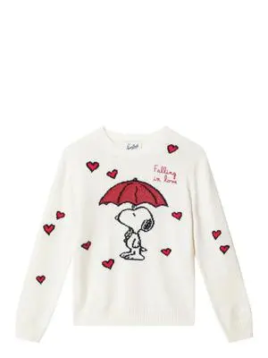 MC2 SAINT BARTH White Snoopy Intarsia Sweater In Wool Blend - Multicolor