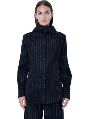 JEAN PAUL GAULTIER Hooded Striped Shirt - Black
