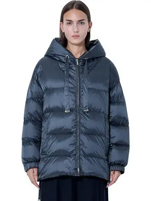 Max Mara Hooded Puffer Jacket - Blue