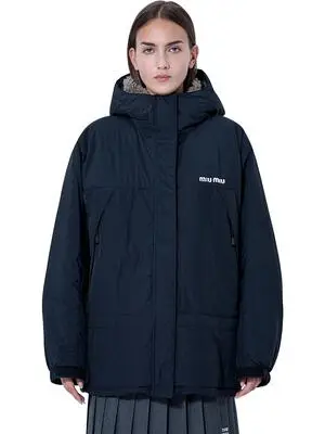 Miu Miu Pongé Down Jacket - Black