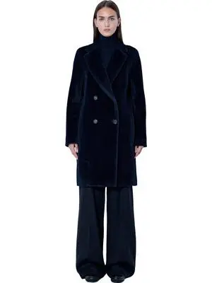 Max Mara Roseto Alpaca And Wool Coat - Blue