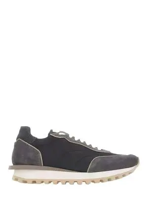 Eleventy Suede-panelled Sneakers - Grey