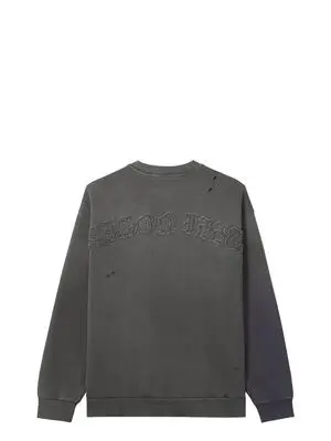 Izzue Distressed Logo-patch Sweatshirt - Grey