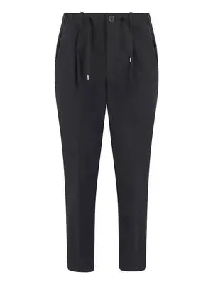 Herno Drawstring Pleated Trousers - Black