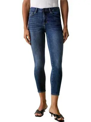 FRACOMINA Whiskered Cropped Jeans - Blue