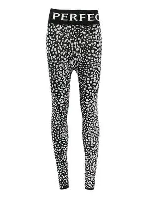 Perfect Moment Leopard-print Jacquard Leggings - Black