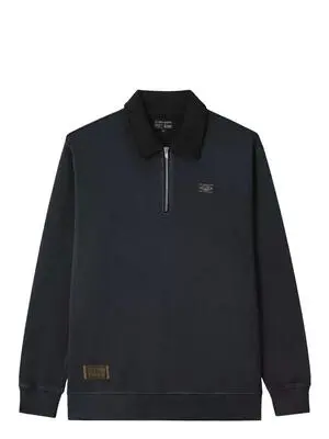 Izzue Quarter-zip Logo-patch Polo Shirt - Blue