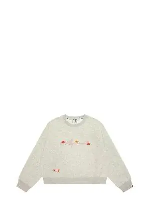 AAPE BY *A BATHING APE Floral-embroidered Logo-patch Sweatshirt - Grey