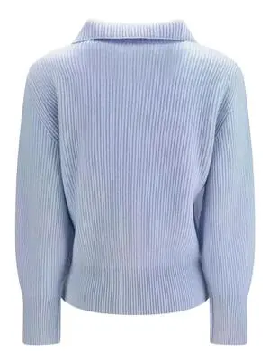 FORTE_FORTE Rib-knit Half-zip Jumper - Blue
