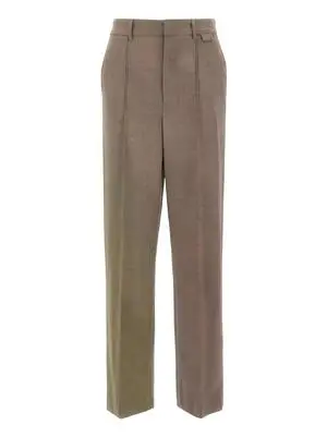 Fabiana Filippi Stitched-crease Straight-leg Trousers - Brown