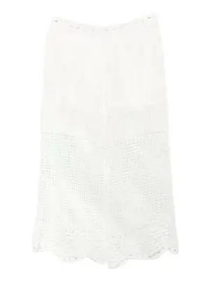 IRO PARIS Crochet-knit Cropped Trousers - White