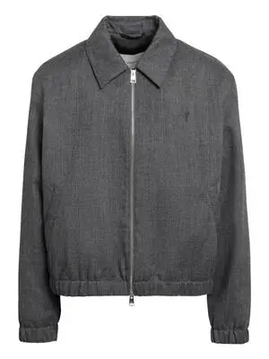AMI Grey Wool Padded Jacket With Ami De Coeur