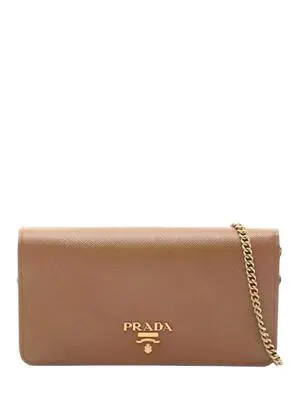 Prada 2010s Saffiano Leather Cross Body Bag - Brown