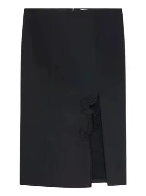 BLUMARINE Embroidered-slit Midi Skirt