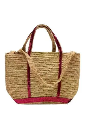 Vanessa Bruno Sequin-embellished Raffia Tote Bag - Neutrals