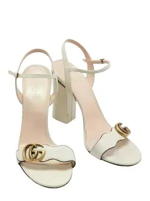 Gucci Gg Marmont Ankle-strap Sandals - Neutrals