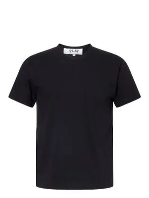 Play Comme Des Garcon Heart Motif-logo Back Cotton T-shirt - Black