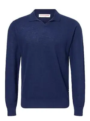 Orlebar Brown Bresson Knitted Cashmere Polo - Night Iris