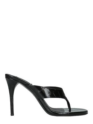 AZZEDINE ALAIA Infra 90 Leather Heeled Sandals - Black