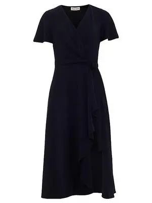 PHASE EIGHT Julissa Wrap-front Woven Midi Dress - Navy