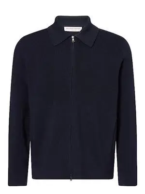 Orlebar Brown Shelby Merino-wool Cardigan - Night Iris