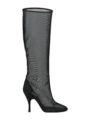 AZZEDINE ALAIA Nude 100 Mesh Knee-high Boots - Black