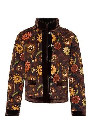 SIEDRES Donna Floral-print Corduroy Jacket - Multi